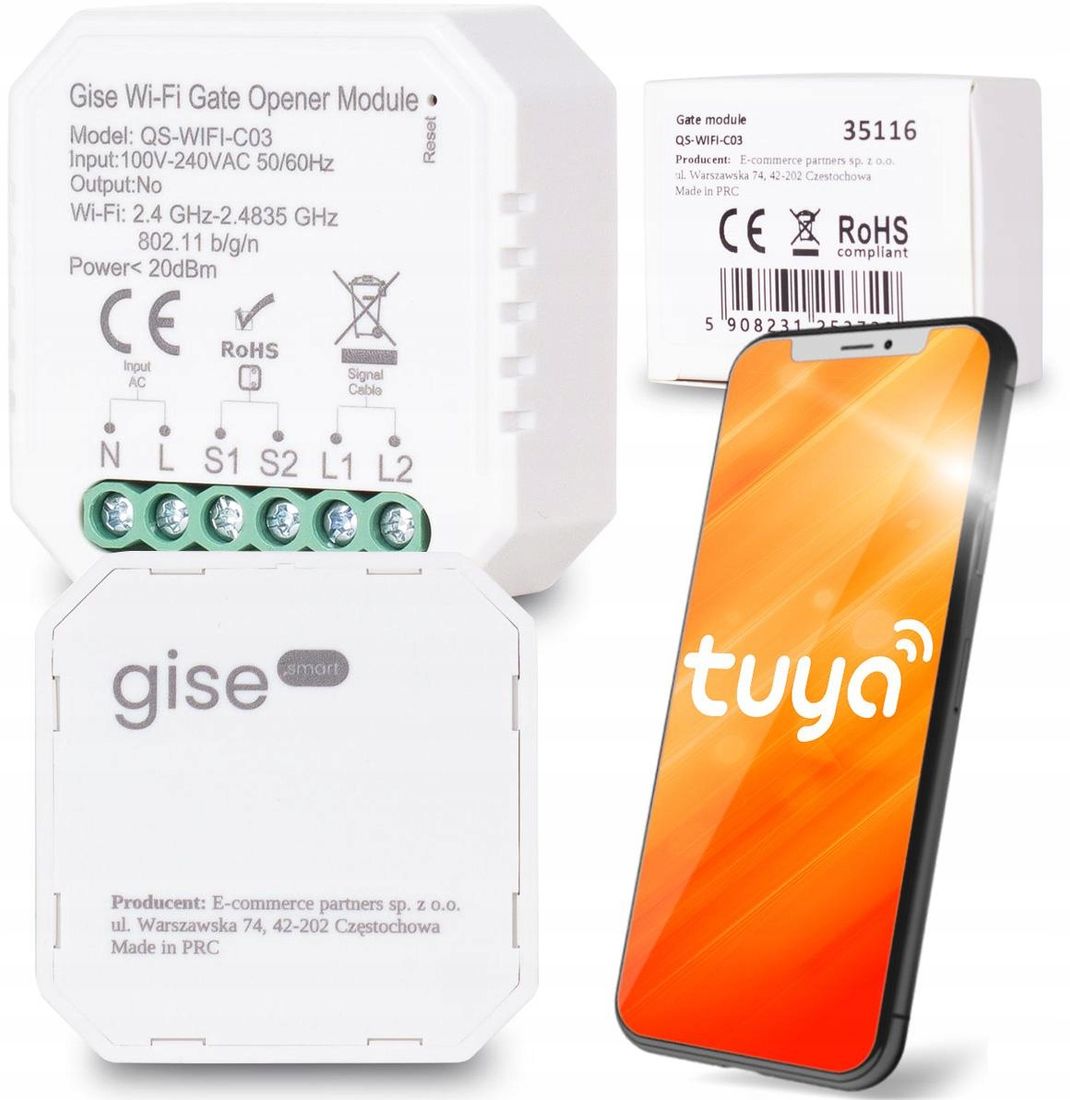GISE SMART Gate module Moduł do sterowania bramą Tuya WiFi - ERLI.pl