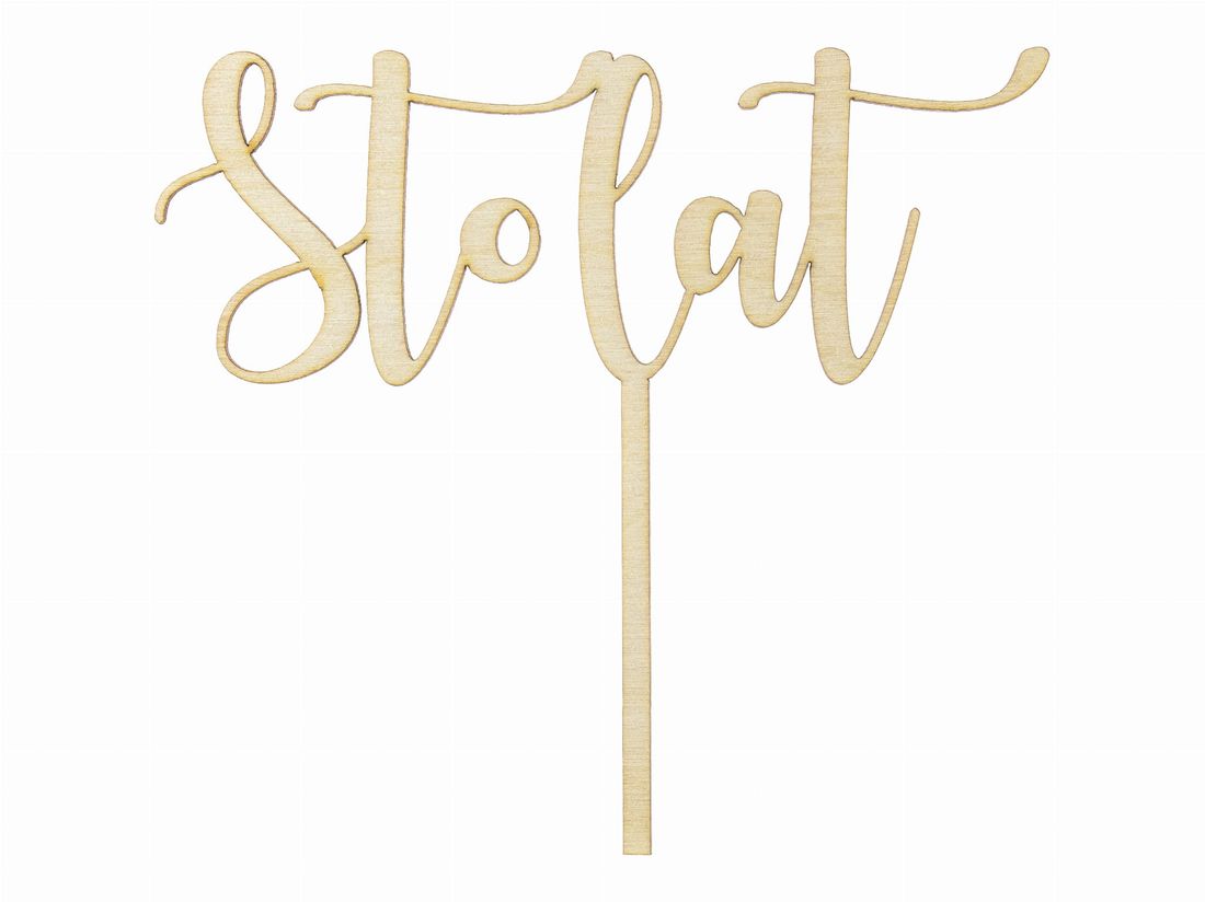 Topper drewniany Sto lat, 14cm – 165354655 - ERLI.pl