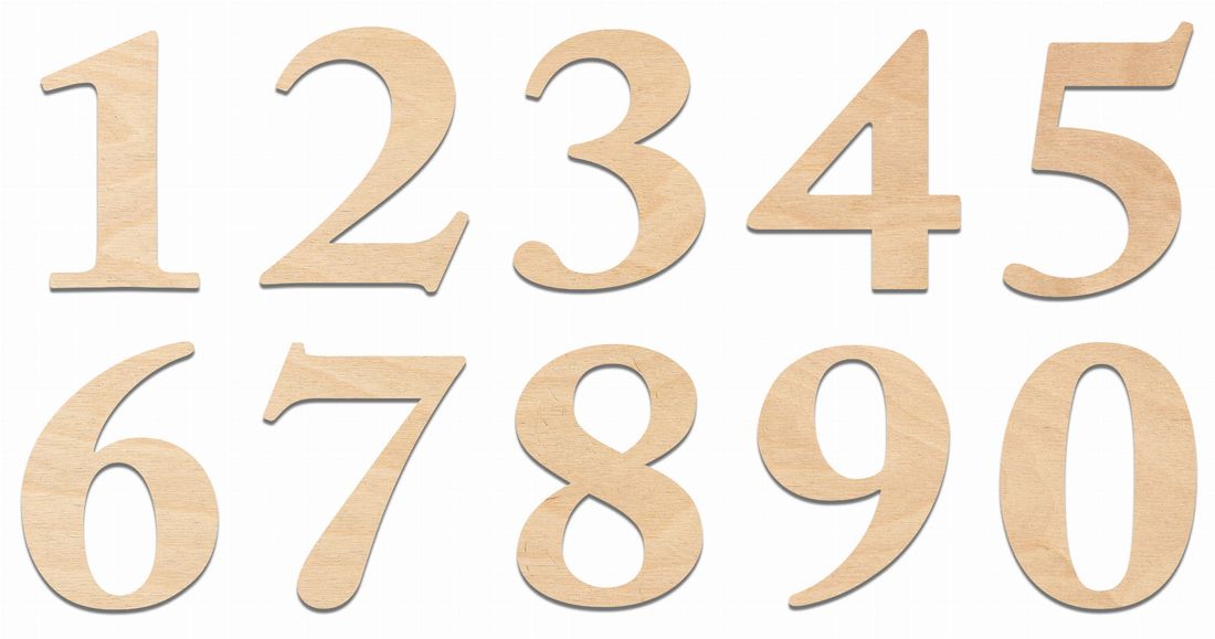 CYFERKI do zegara ze sklejki CYFRY decoupage 2cm - ERLI.pl