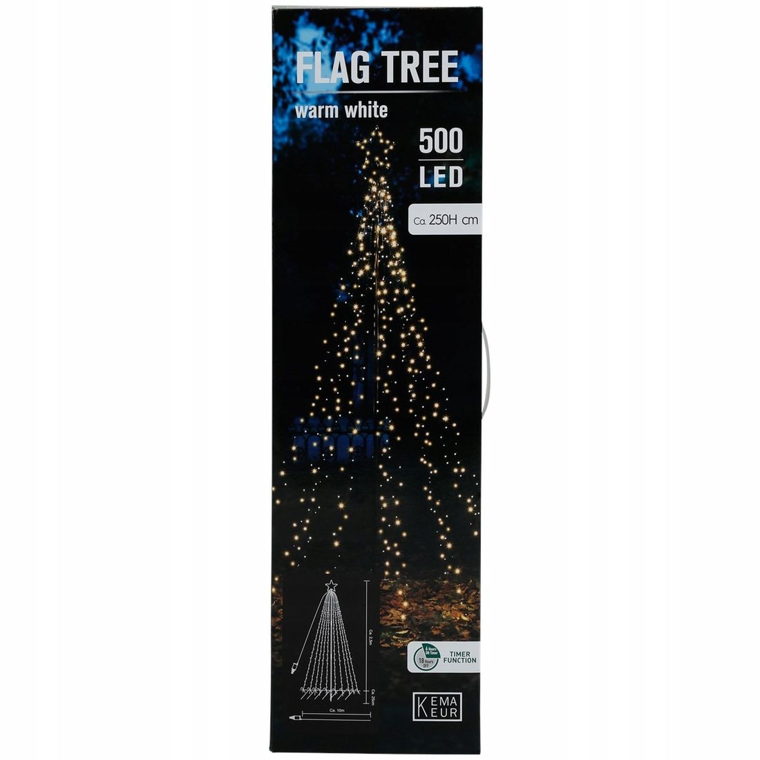 Flag Tree Choinka zewnętrzna metalowa 250cm 500 LED – 217726366 - ERLI.pl