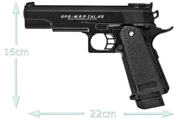 PISTOLET METALOWY C6 COLT REPLIKA ASG KULKI 6MM - ERLI.pl