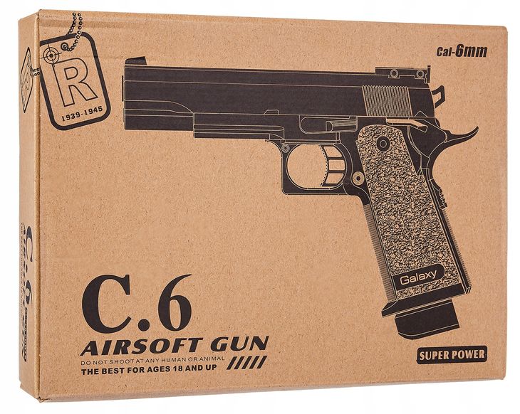 PISTOLET METALOWY C6 COLT REPLIKA ASG KULKI 6MM - ERLI.pl