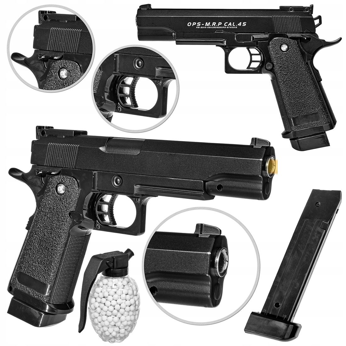 PISTOLET METALOWY C6 COLT REPLIKA ASG KULKI 6MM - ERLI.pl