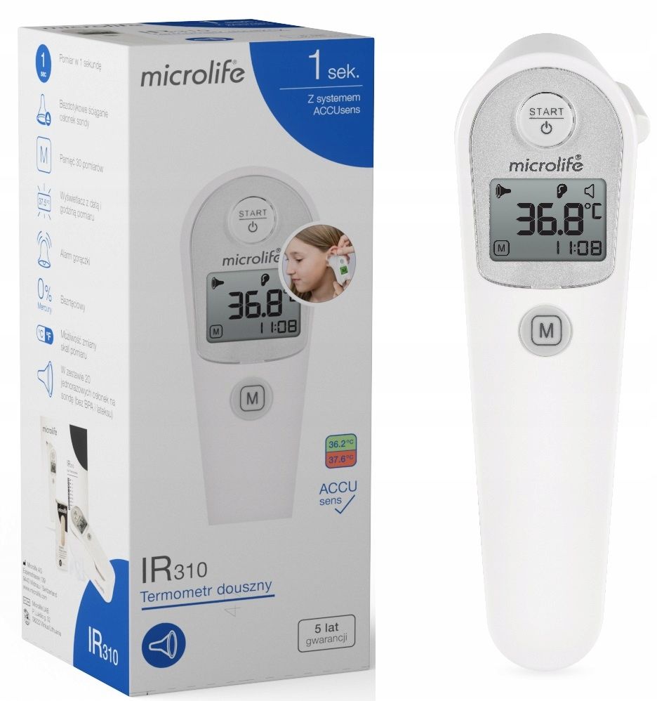 TERMOMETR DO UCHA DOUSZNY MICROLIFE IR310 310 – 165548406 - ERLI.pl