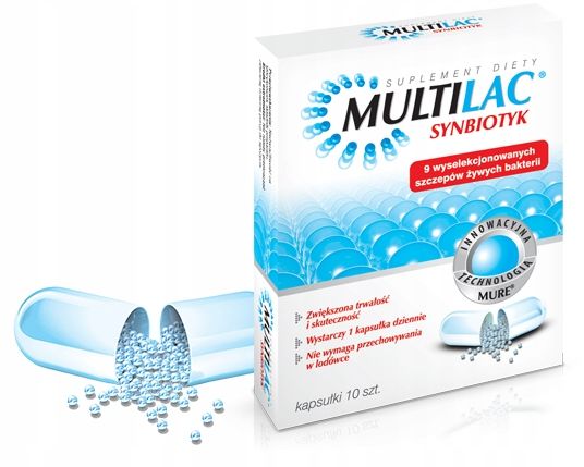 MULTILAC Synbiotyk probiotyk + prebiotyk 10 kapsułek - ERLI.pl