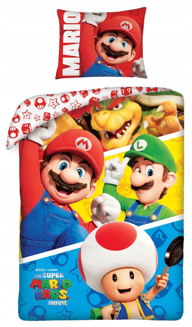 POŚCIEL SUPER MARIO 140x200 PS4 GRA MARIO BROSS – 166129654 - ERLI.pl
