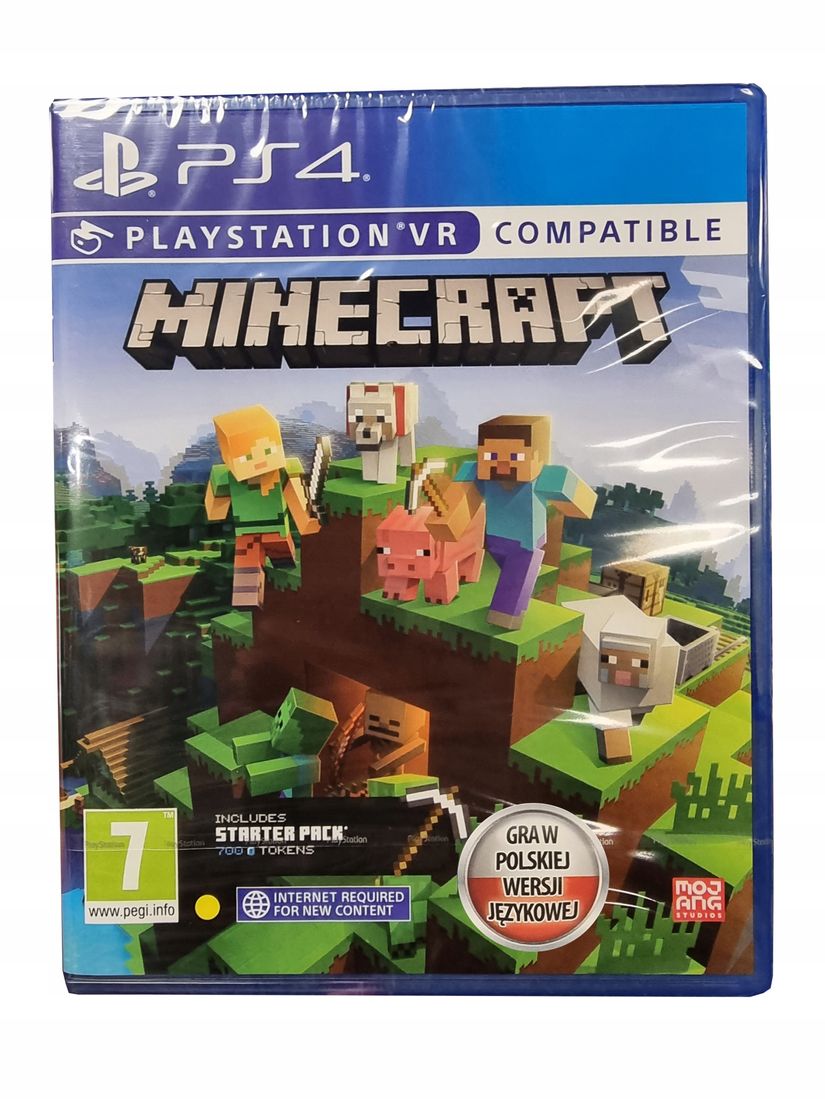 MINECRAFT BEDROCK EDITION PS4 PS5 PL PO POLSKU + VR + DODATKI NOWA ...