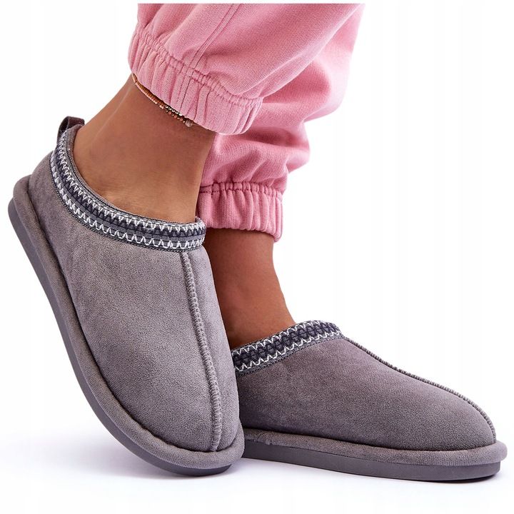 Damskie Ocieplane Kapcie Emu Papcie Szare Bardzo Ciepłe Wygodne ...