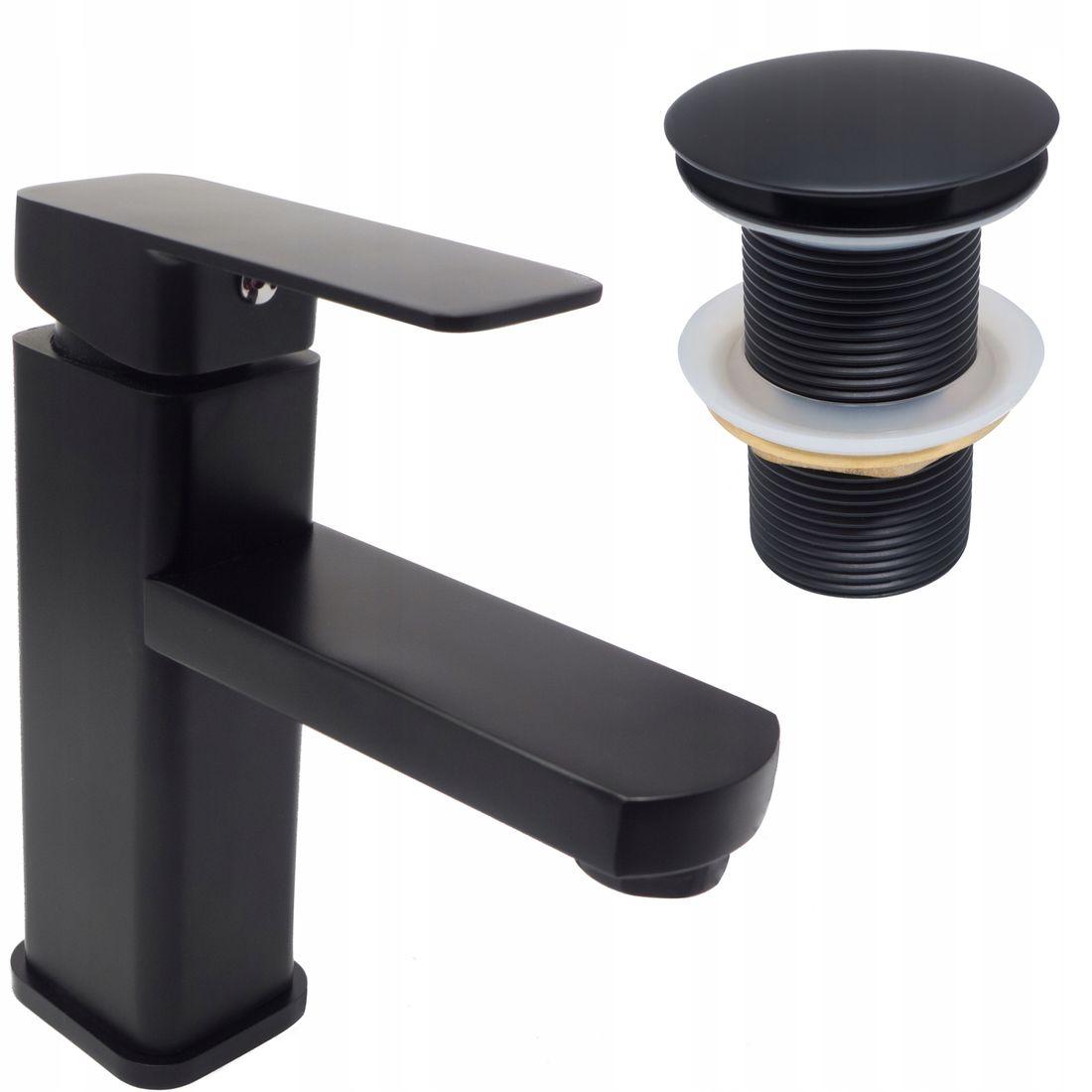 KRAN STOJĄCY UMYWALKOWY CUBE ŁAZIENKOWY + KOREK – 213681409 - ERLI.pl