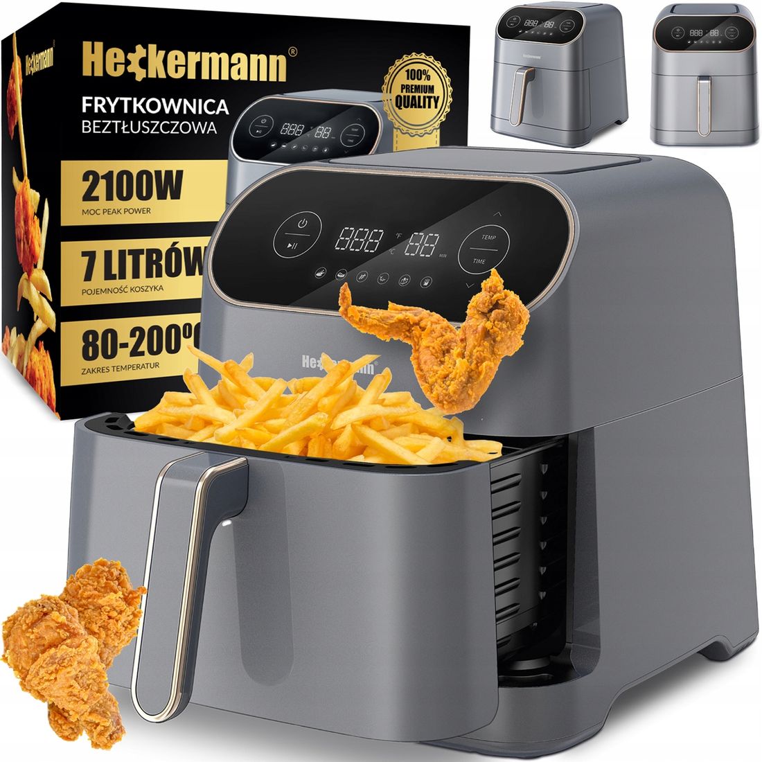 FRYTKOWNICA BEZTŁUSZCZOWA PIEKARNIK AIR FRYER FRYTOWNICA MISA 2100W XXL ...