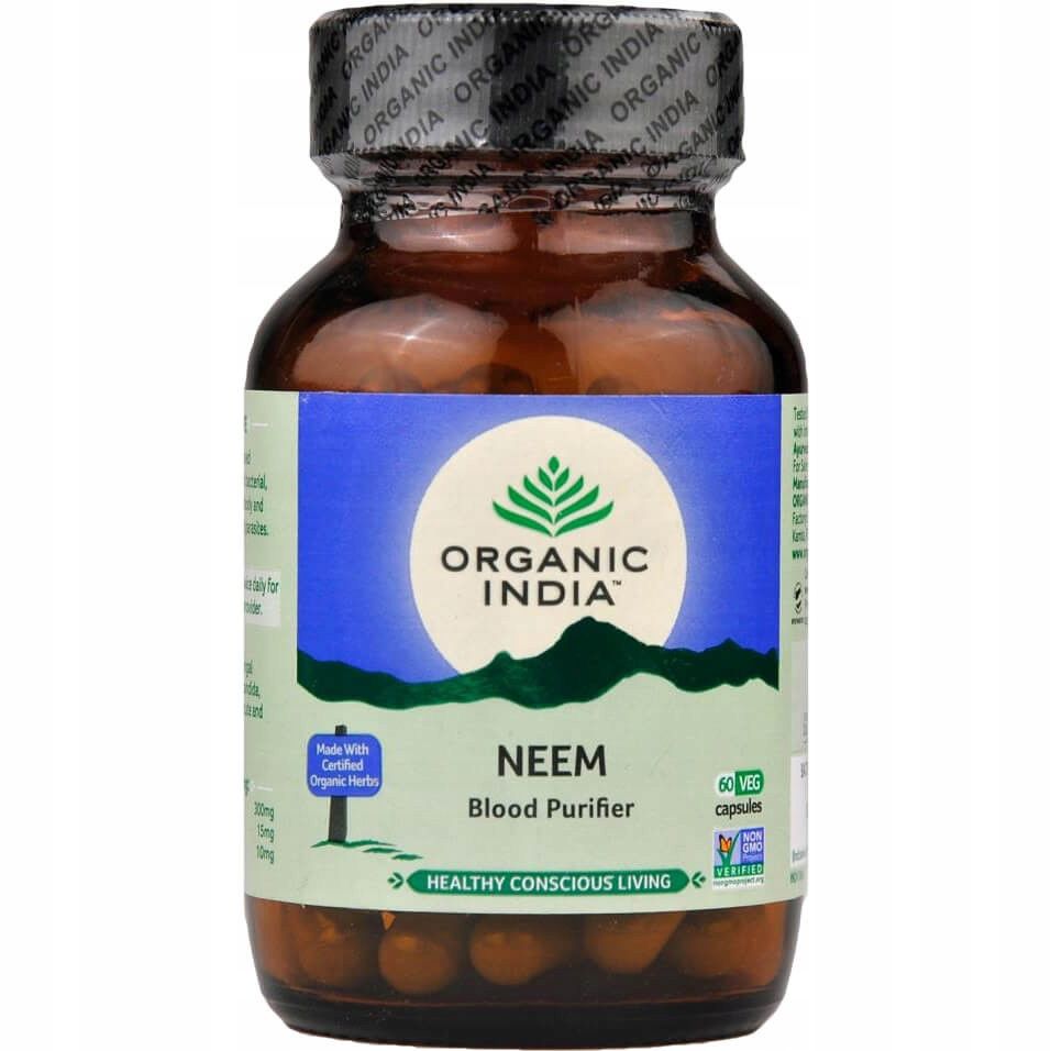 Neem Organic India 60 kapsułek VEGE naturalny antybiotyk - ERLI.pl