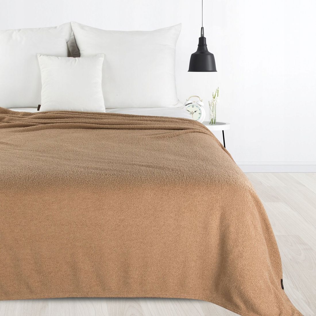 Koc narzuta Pled BUKLA fotel 70x160 Premium beżowy baranek miękki i ... Koc narzuta Pled BUKLA fotel 70x160 Premium beżowy baranek miękki i ...