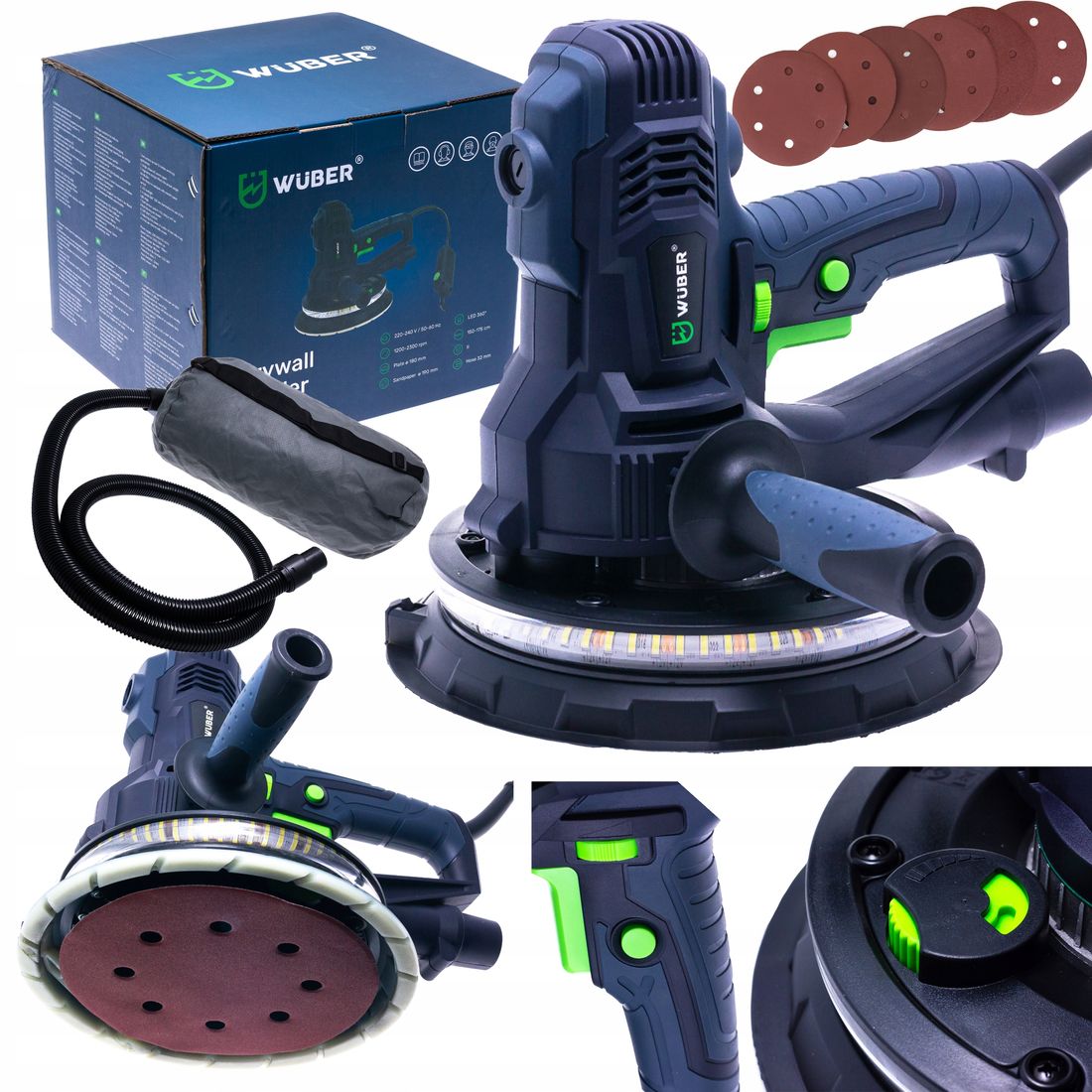 SZLIFIERKA DO GIPSU GŁADZI Wuber Tools 230V|1400W 190mm - ERLI.pl