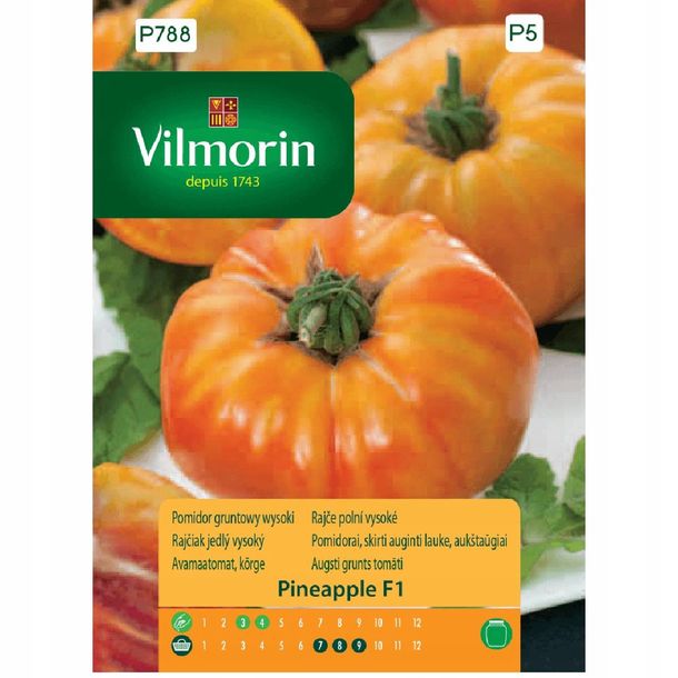 VILMORIN NASIONA POMIDOR ANANASOWY PINEAPPLE F1 DUŻE SOCZYSTE POMIDORY – 168445604 - ERLI.pl