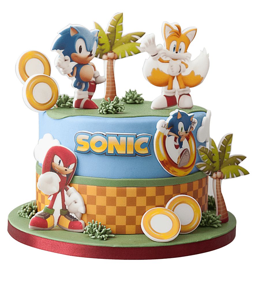 Zestaw Dekoracje na Tort Sonic 13 El. 2D – 153687058 - ERLI.pl
