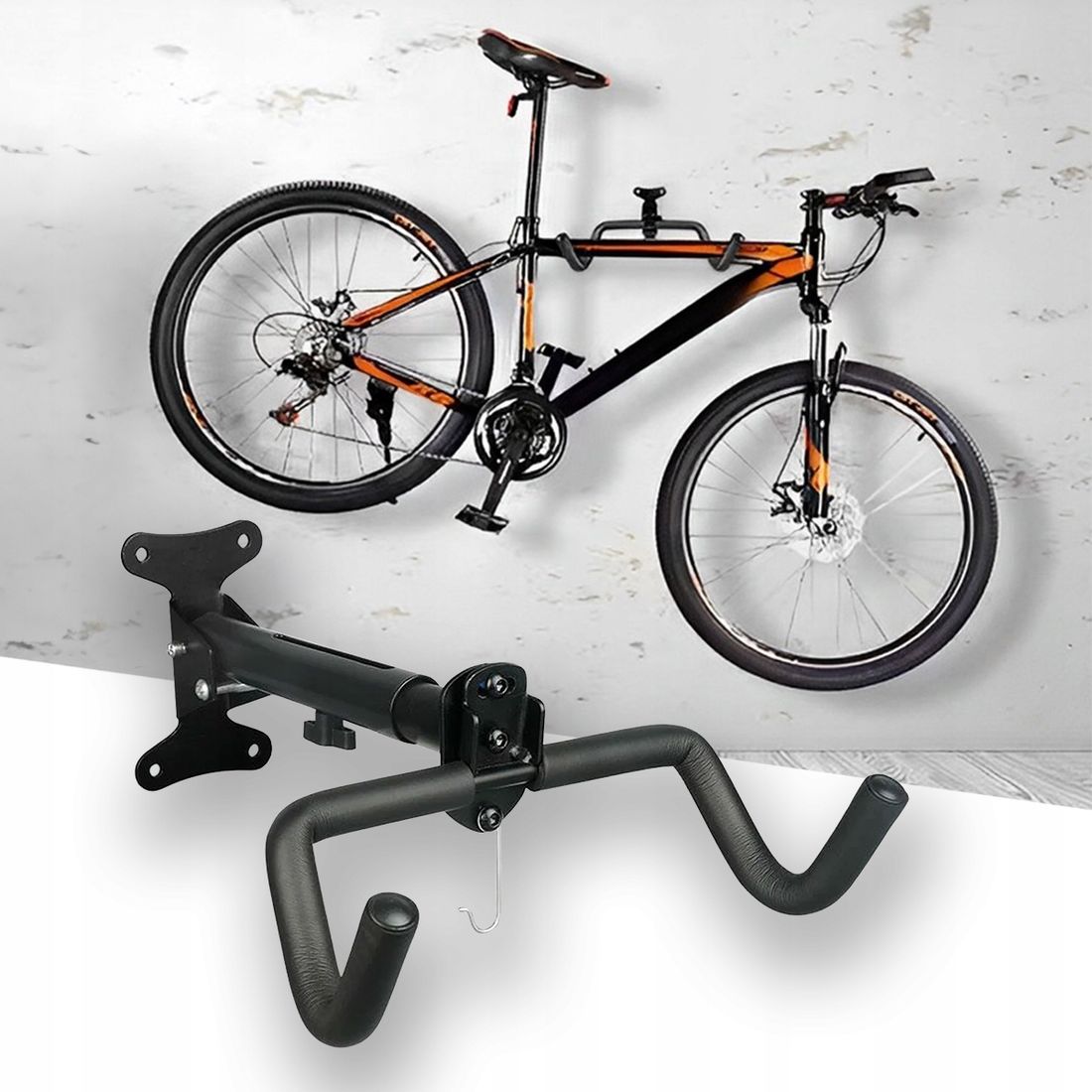 UCHWYT ŚCIENNY NA ROWER SKŁADANY DO 30kg OBROTOWY 360 - ERLI.pl