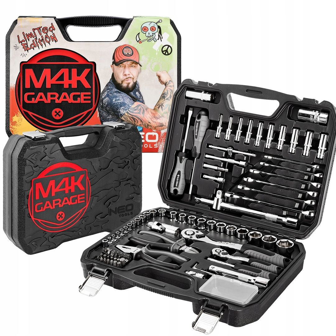 Zestaw Narzędzi NEO TOOLS M4K Garage, 90 el. Klucze Nasadowe Walizka ...