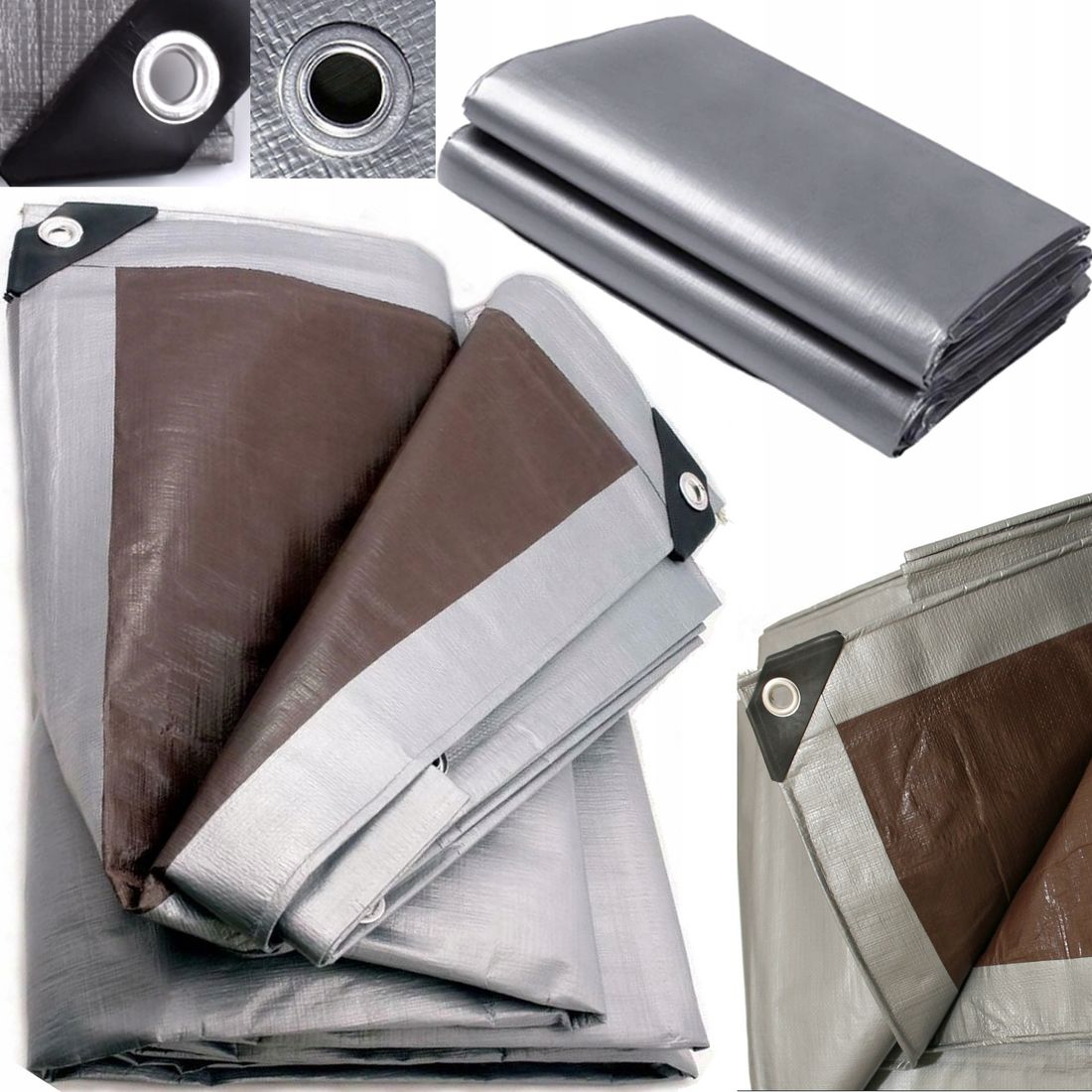 PLANDEKA WZMACNIANA 3X4M UV 210G MROZOODPORNA WODOODPORA GRUBA WYTRZYMAŁA - ERLI.pl