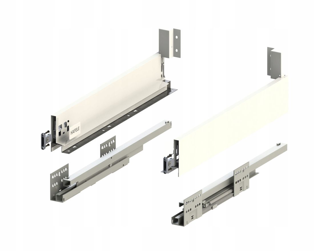 Szuflada Hafele Matrix S SLIM biała niska 500 H84 L500 Cichy Domyk 35kg ...
