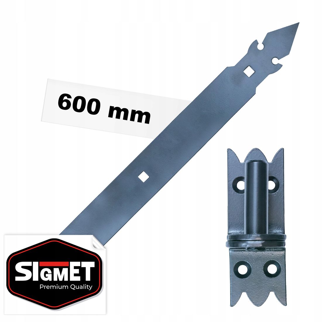Zawias pasowy KUTY do bram OZDOBNY 600 mm + zaczep – 170371506 - ERLI.pl Zawias pasowy KUTY do bram OZDOBNY 600 mm + zaczep – 170371506 - ERLI.pl