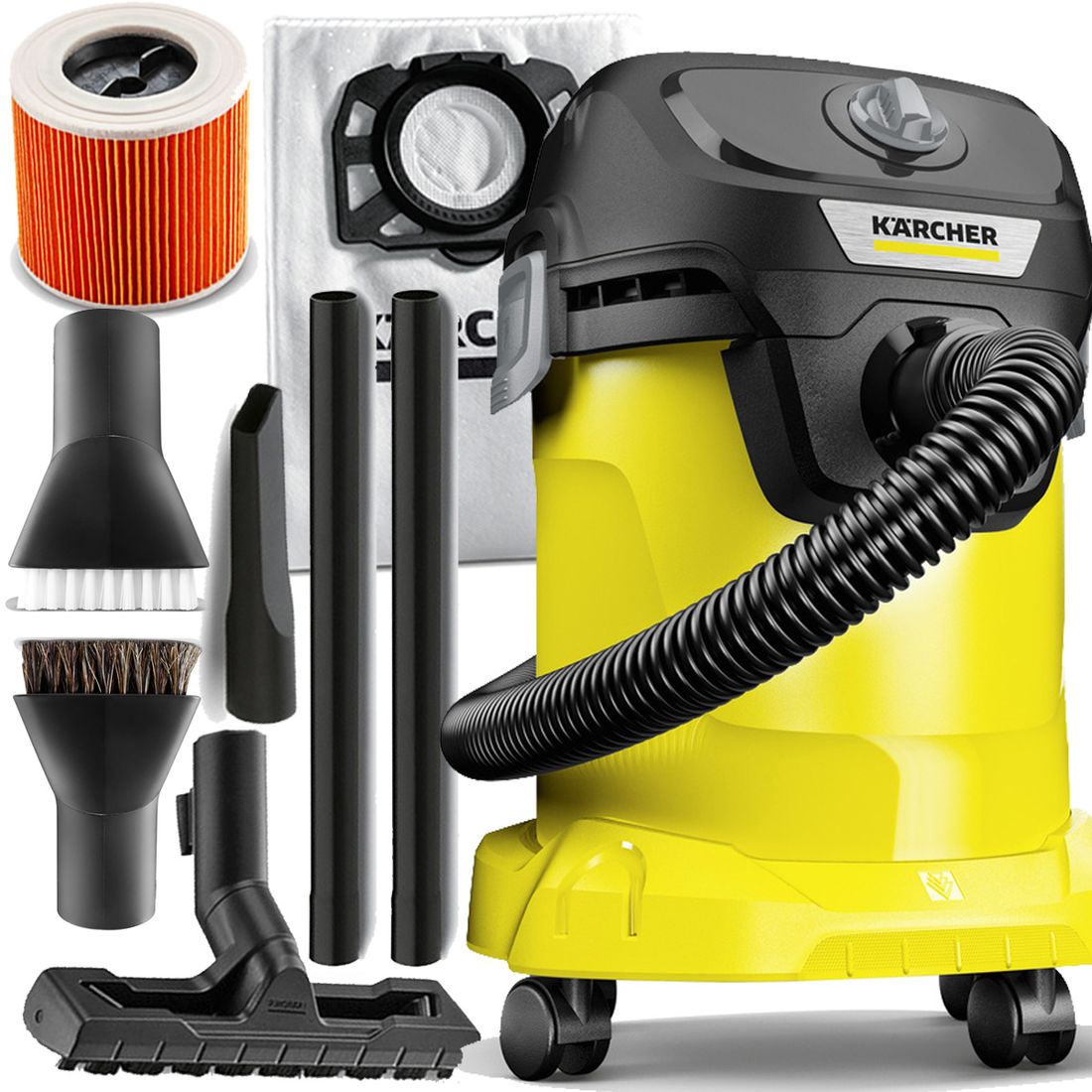MOCNY ODKURZACZ PRZEMYSŁOWY KARCHER K WD3 +NADMUCH - ERLI.pl