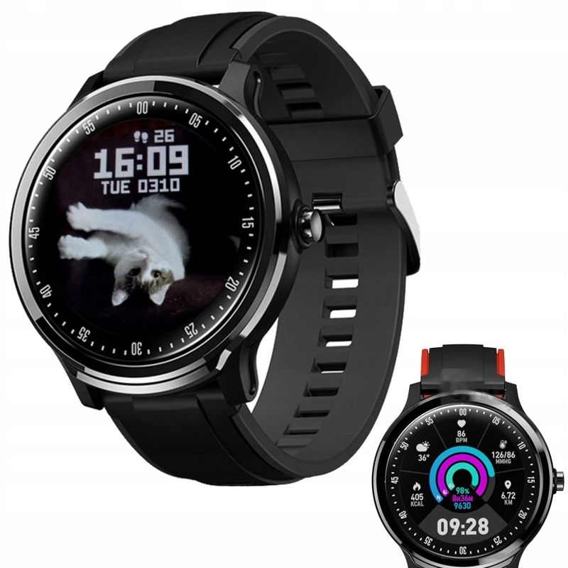 SMARTWATCH Zegarek Damski Męski Sportowy PULS CIŚNIENIE WŁASNA TAPETA ...