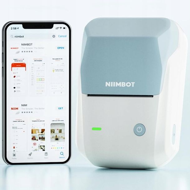 Drukarka termiczna do etykiet naklejek samoprzylepnych B1 NiiMbot aplikacja - ERLI.pl