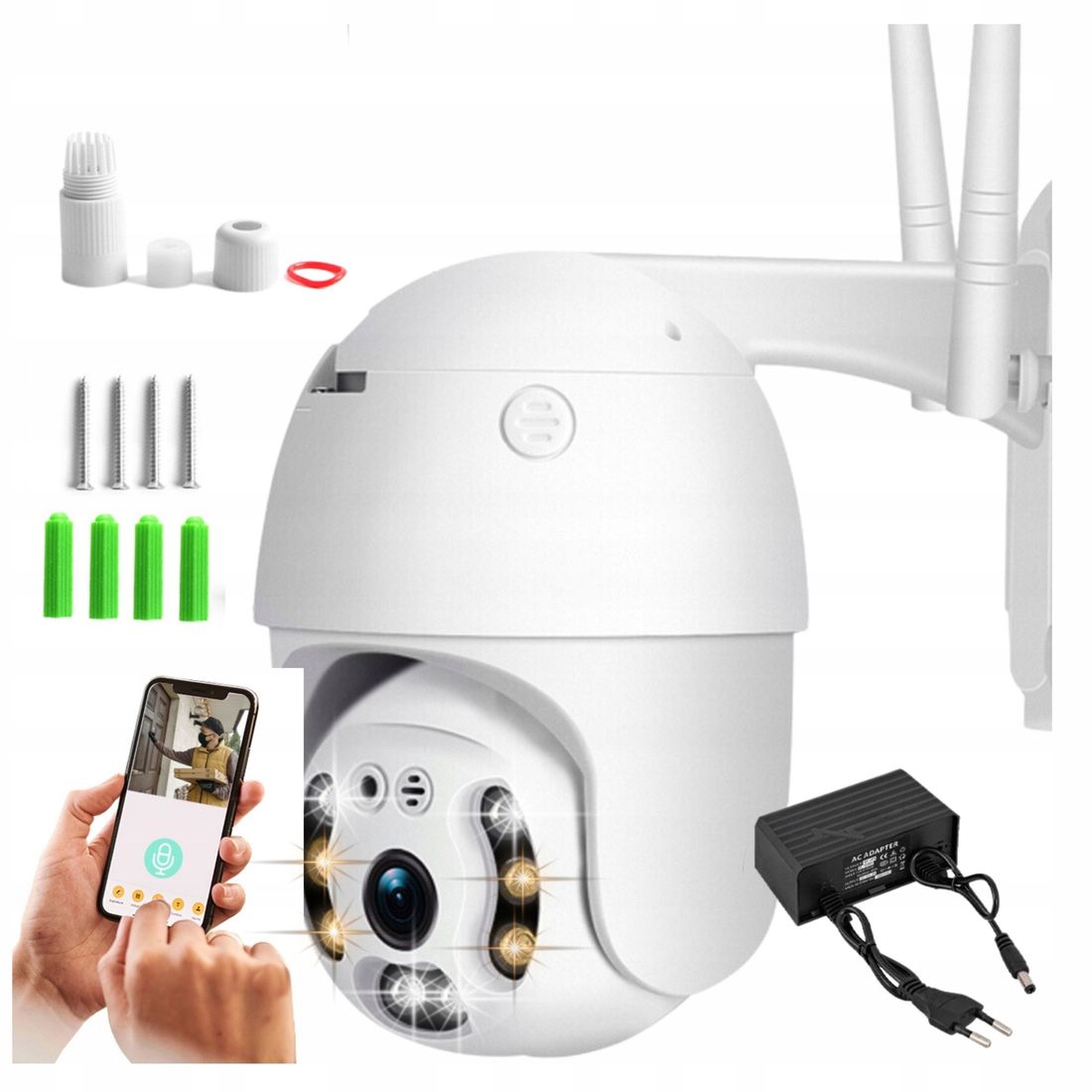 Kamera obrotowa IP zewnętrzna zdalnie sterowana 4xZOOM WI-FI FULL HD – 170763274 - ERLI.pl