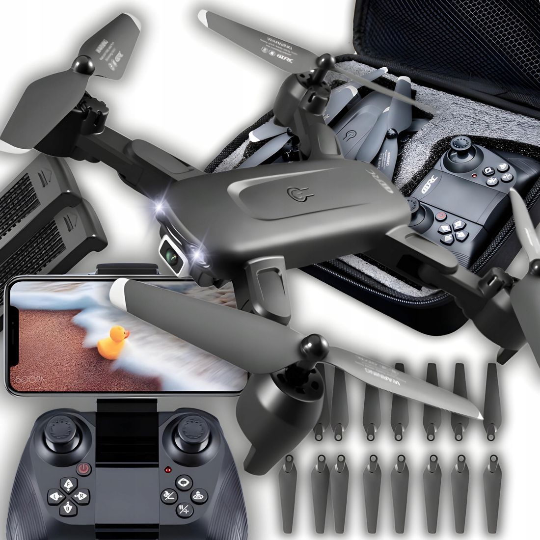 DRON Z KAMERA 4K HD STEROWANY ZABAWKA ZAWIS 500m - ERLI.pl