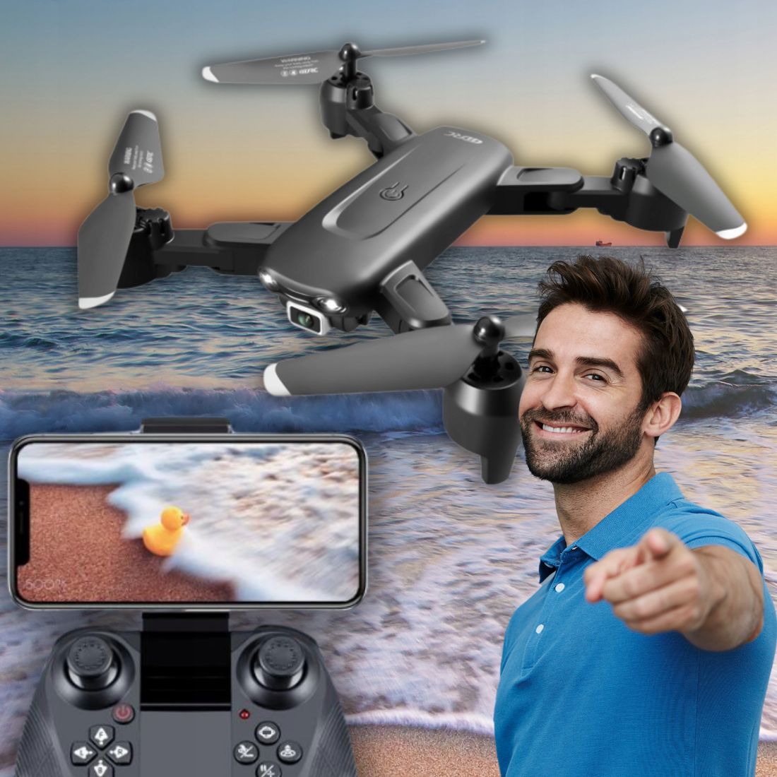 DRON Z KAMERA 4K HD STEROWANY ZABAWKA ZAWIS 500m - ERLI.pl