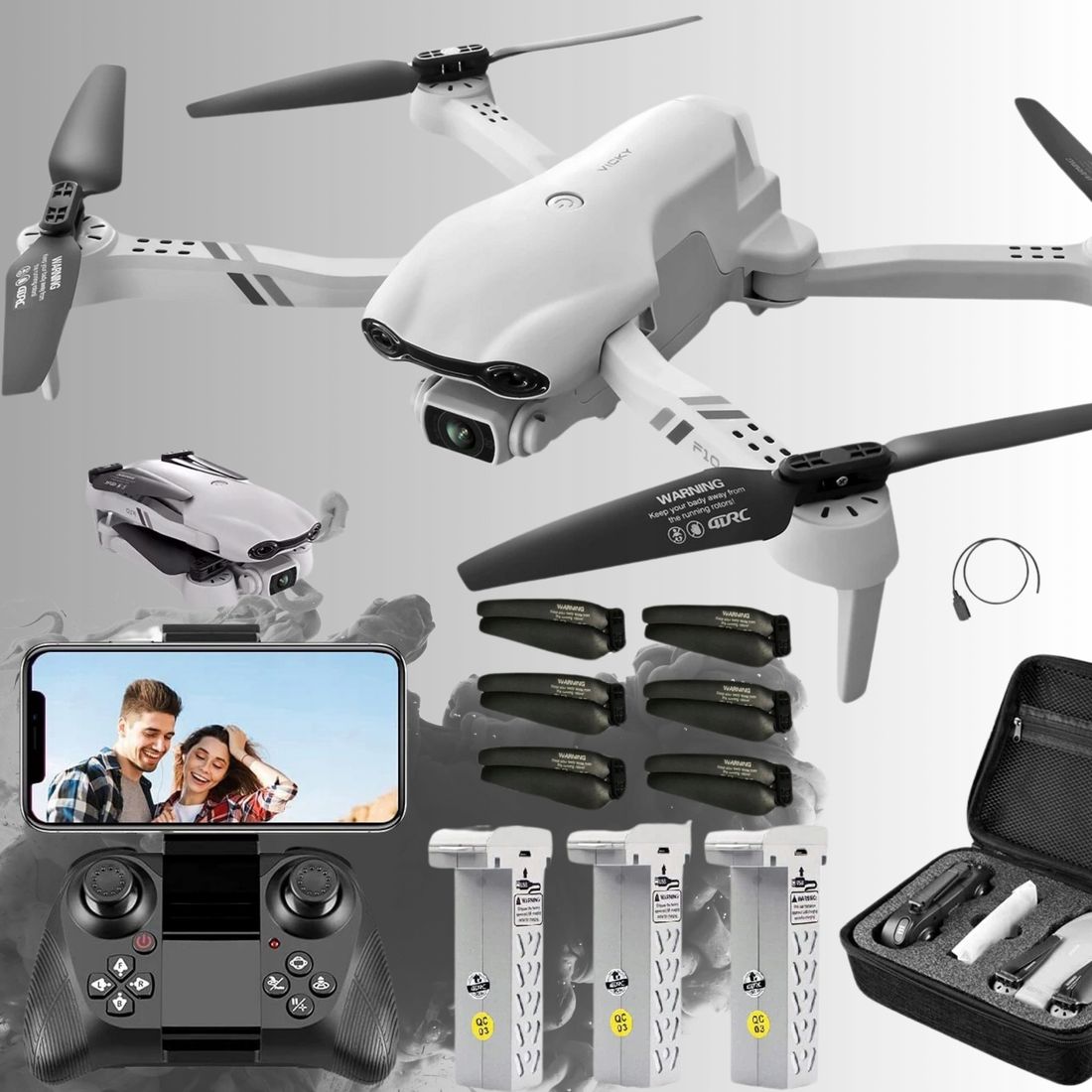 DRON Z KAMERĄ 4K WIFI HD ZABAWKA RC ZAWIS 2000M - ERLI.pl