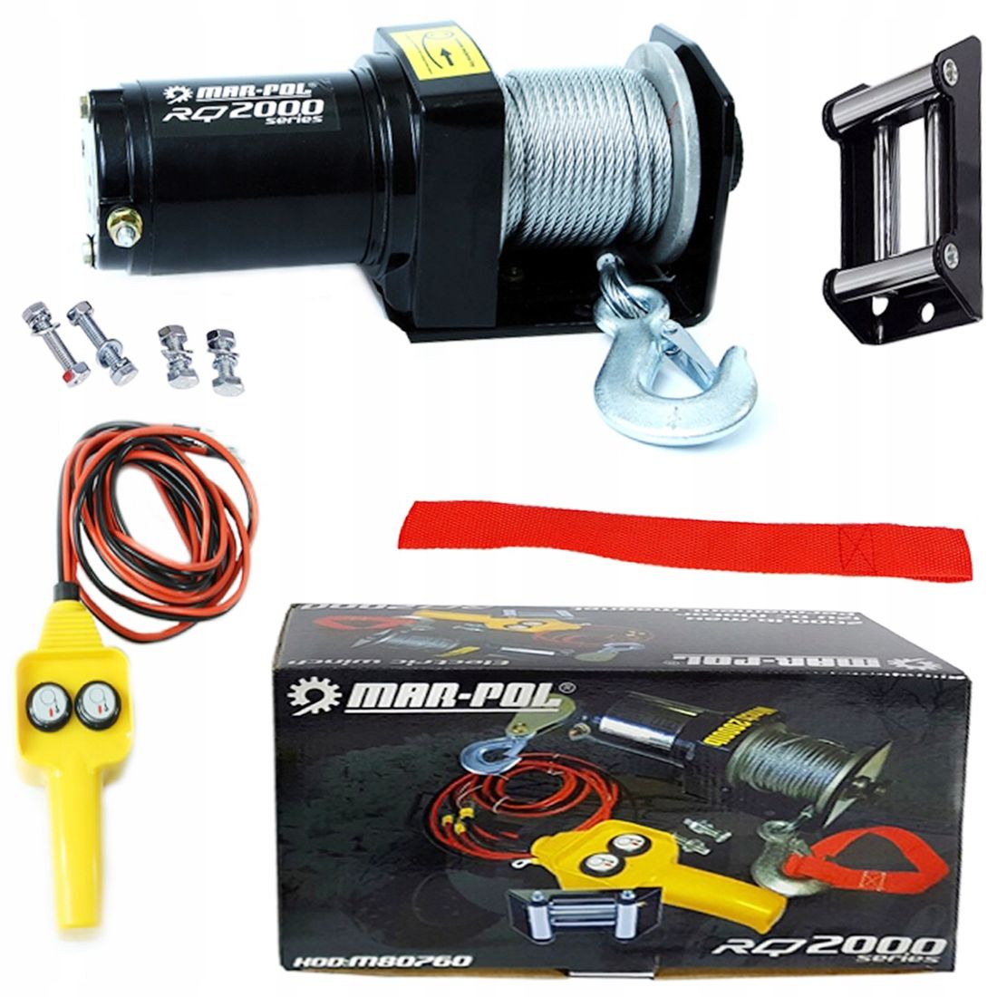 WYCIĄGARKA WCIĄGARKA AKUMULATOROWA do Quada 12V 2000LBS RQ2000 - ERLI.pl