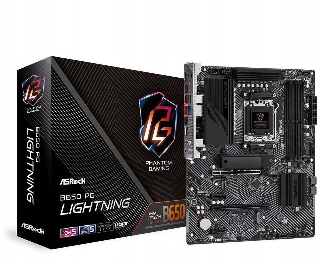Płyta główna B650 PG LIGHTNING AM5 4DDR5 HDMI M.2 ATX - ERLI.pl