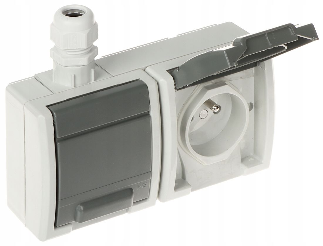 GNIAZDO NATYNKOWE PODWÓJNE AQUANT-G2/V1/EPN 230 V AC IP65 Elektro-Plast ...