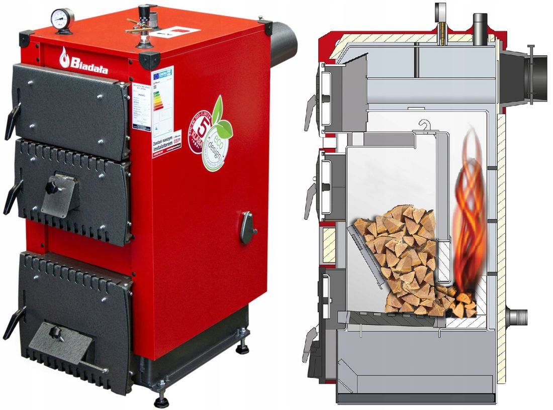 PIEC ZASYPOWY WĘGIEL, CHRUST, DREWNO 5 KLASA 11KW - ERLI.pl