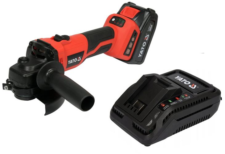 SZLIFIERKA KĄTOWA 18V 125MM, BEZSZCZOTKOWA 1*4AH+ŁADOWARKA YT-828294 YATO – 171313262 - ERLI.pl