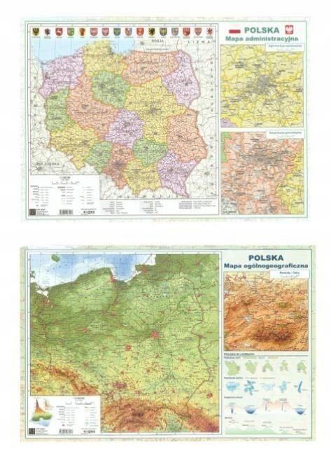 MAPA POLSKI A2 DWUSTRONNA LAMINOWANA ART-MAP - ERLI.pl