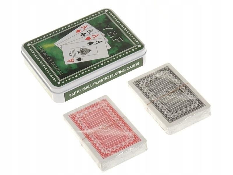 KARTY DO GRY 2 TALIE W METALOWYM PUDEŁKU, ADAR – 214536174 - ERLI.pl