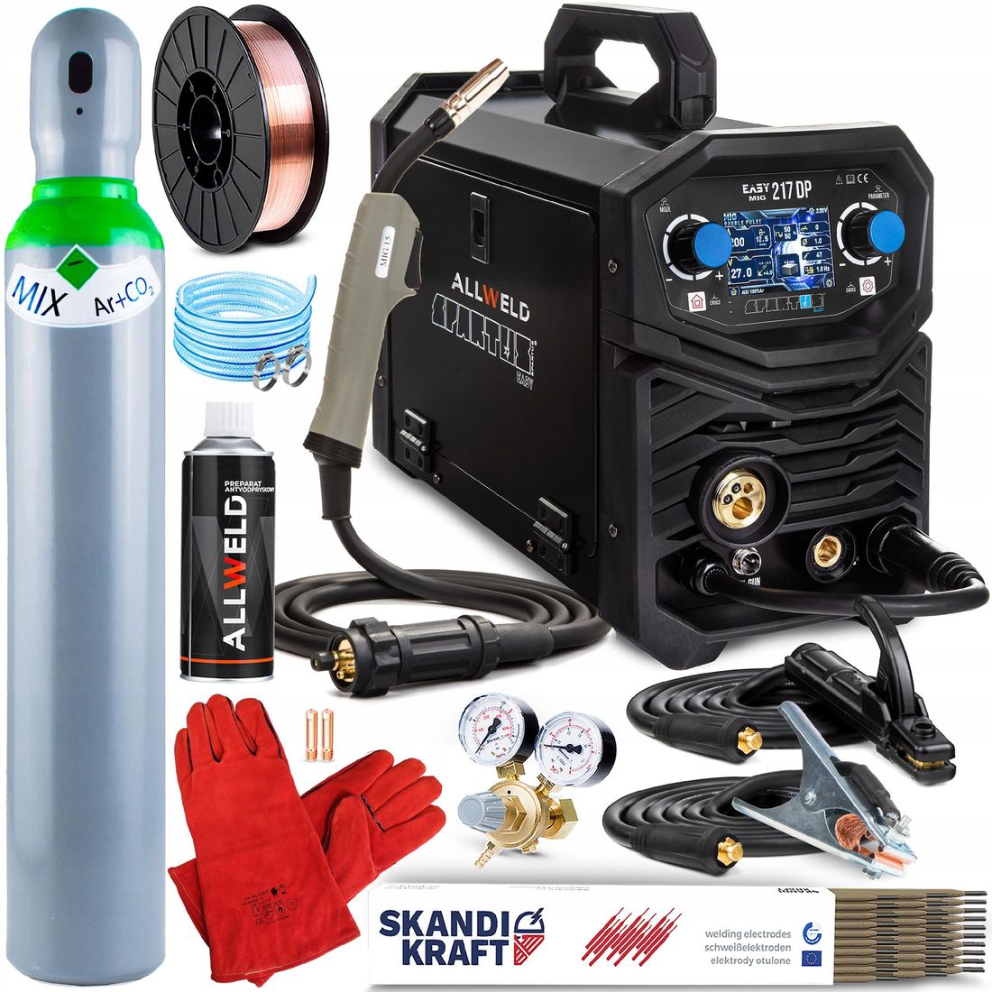 SPAWARKA MIGOMAT SPARTUS EASY MIG 217 DUAL PULS MMA TIG 230V 200A ALU 3W1 - ERLI.pl