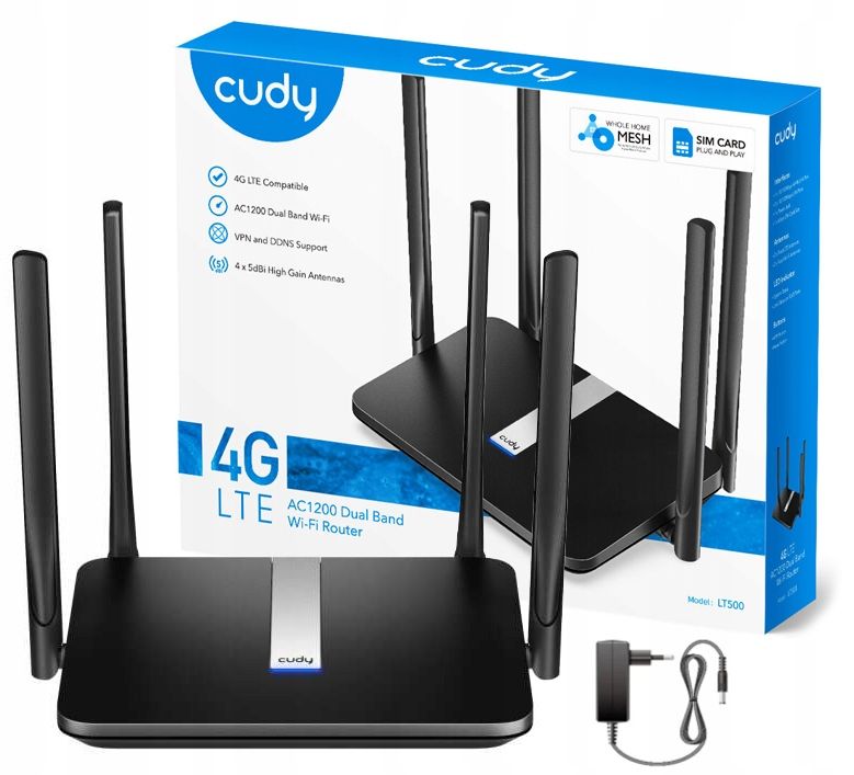 Router Ruter mobilny LTE domowy Cudy LT500 na kartę SIM 4G WiFi 5Ghz 2 ...
