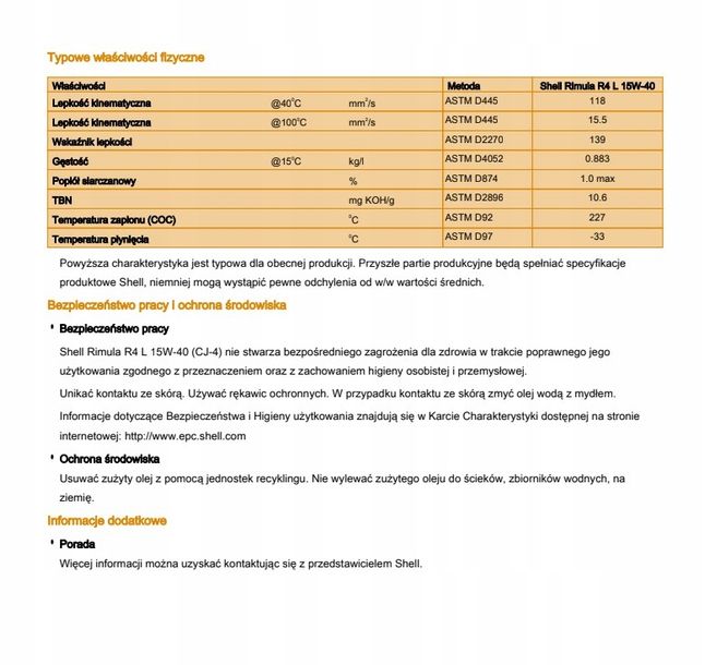 Shell Rimula R4L 15W40 5L DPF ADblue CJ-4 E9 E7 - ERLI.pl