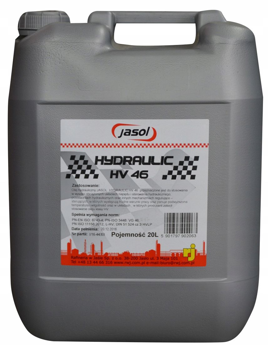 Olej hydrauliczny JASOL HYDRAULIC HV 46 20L REVLINE – 172042716 - ERLI.pl