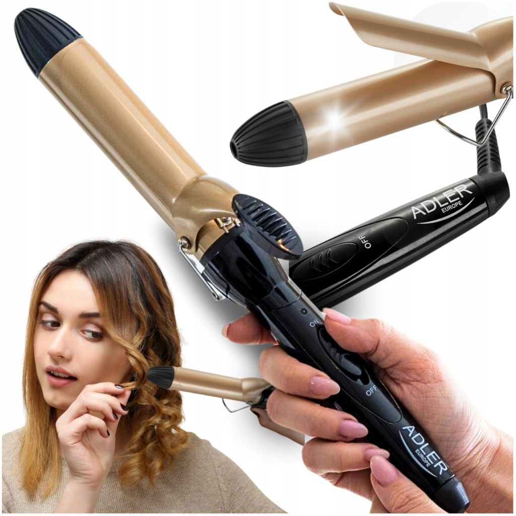 Lokówka tradycyjna do włosów 32mm ceramiczna falownica Adler mocna ...