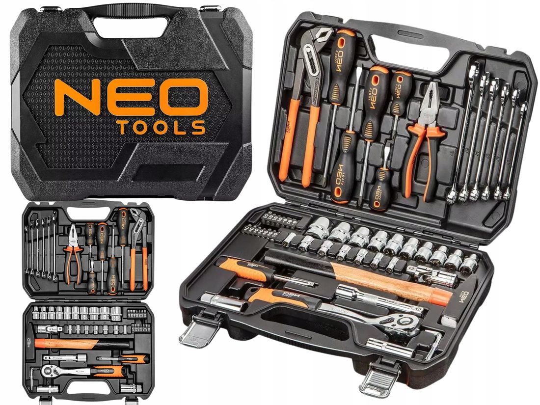 NEO TOOLS 08-684 Uniwersalny zestaw narzędzi 56 el – 146924989 - ERLI.pl