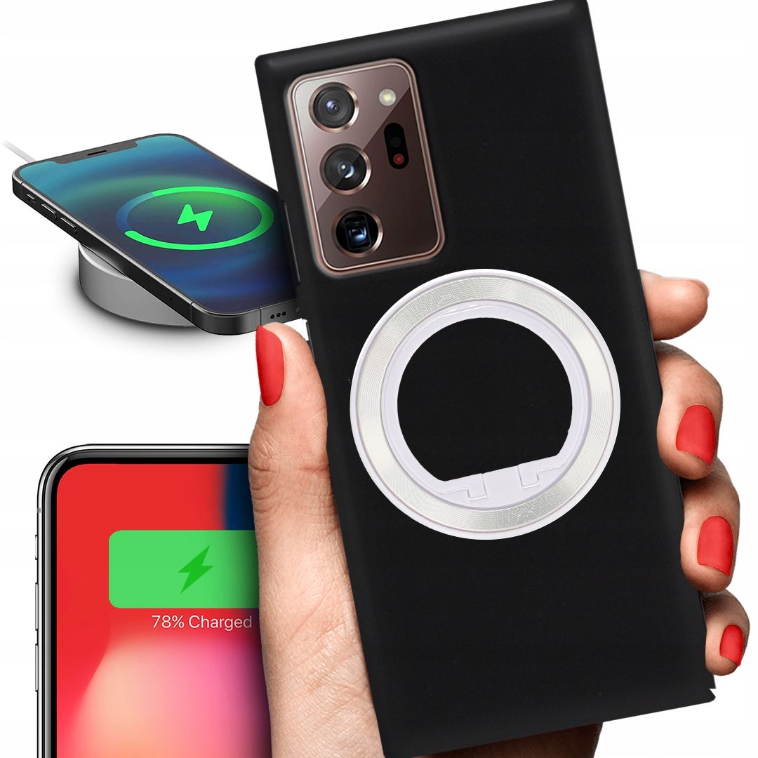 Zestaw Etui Matowe + MagSafe Uchwyt SREBNY do SAMSUNG NOTE 20 ULTRA ...