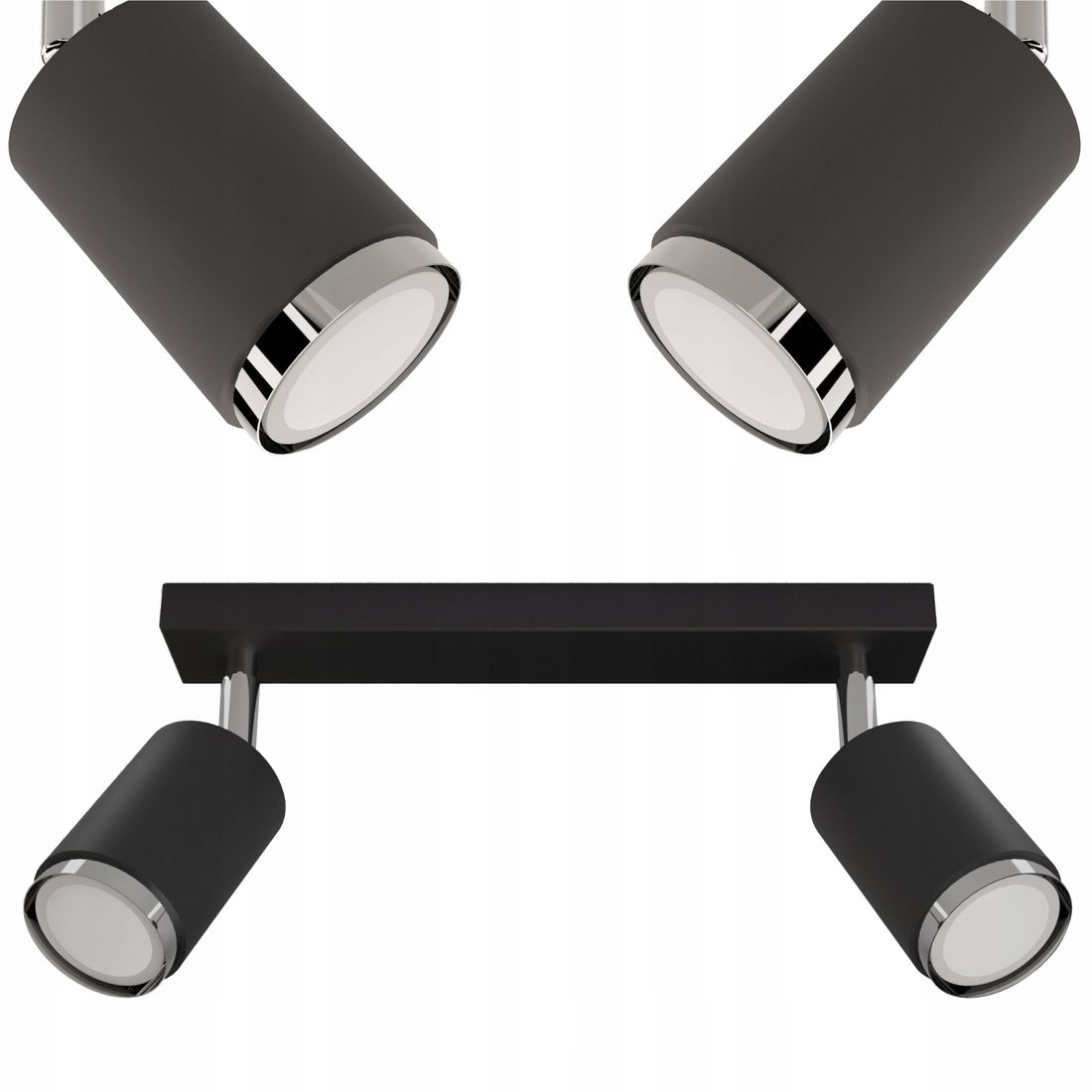 Plafon sufitowy lampa metalowa wisząca czarno srebrna kolor do salonu SPOT – 172185074 - ERLI.pl