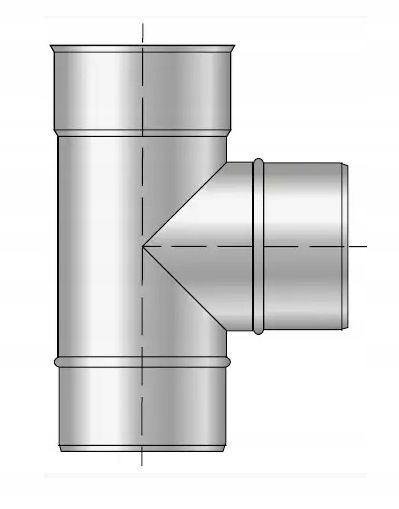SWR trójnik wentylacyjny fi 300 90 st ocynk 0,5 mm komin wkład wentylacja - ERLI.pl