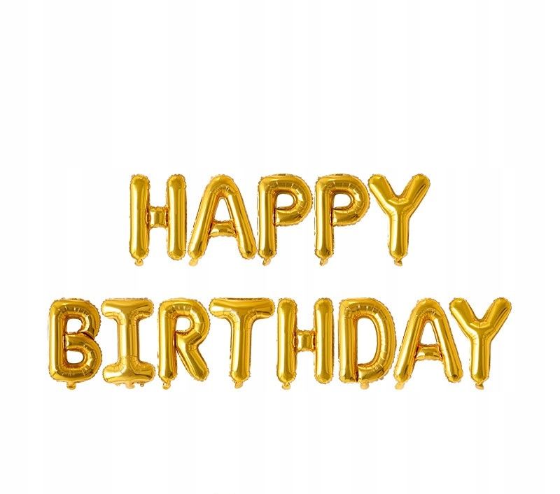 BANNER HAPPY BIRTHDAY ZŁOTY 16" – 172631734 - ERLI.pl