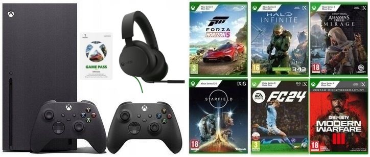 Konsola Xbox Series X + 2x Kontroler MS + Słuchawki + 6x Gry [BEST OF ...