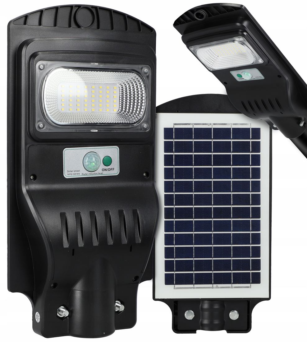 Lampa solarna uliczna LED mocna z czujnik ruchu zmierzchu latarnia 50W CW – 172697643 - ERLI.pl